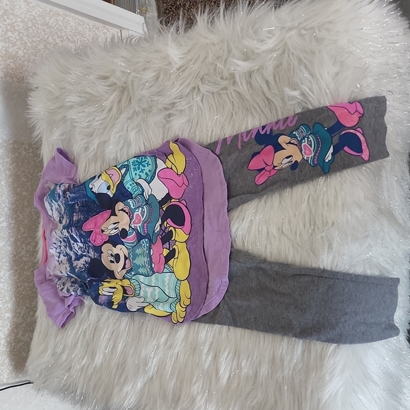 Disney | Matching Sets | Little Girls Minnie Mouse Graphic Purple Top ...